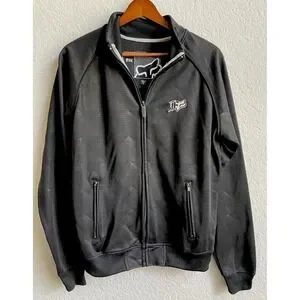 Fox | Jackets & Coats | Fox Racing Track Jacket Mens M Black Full Zip ...